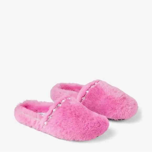 Jimmy Choo | Shoes | Jimmy Choo Aliette Flat Pink Shearling Slippers W ...